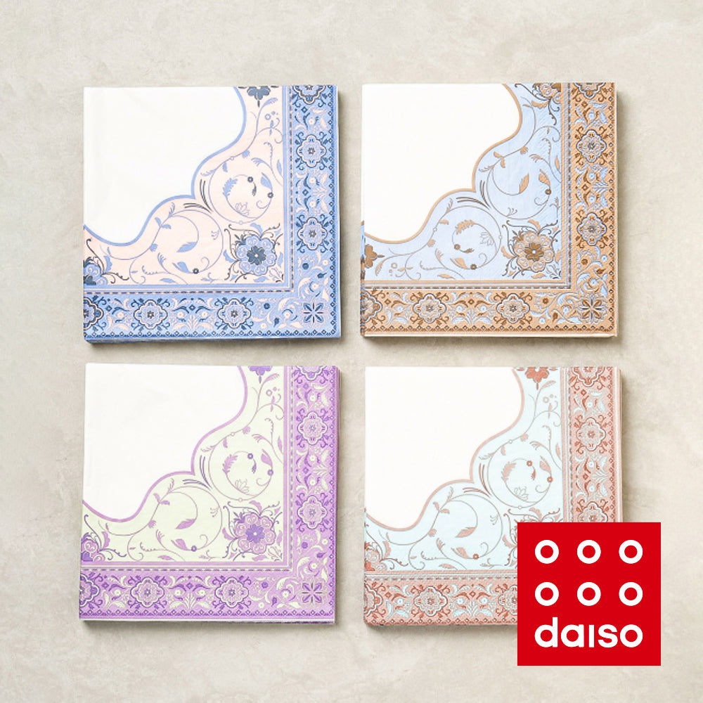 [Kitchen] Daiso Classic pattern napkins 15EA (Random color) – Kooksan