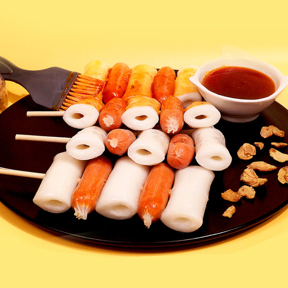 Soteok (Sausage & Rice cake stick) + sweet sauce total 102g / 0.22lb ...
